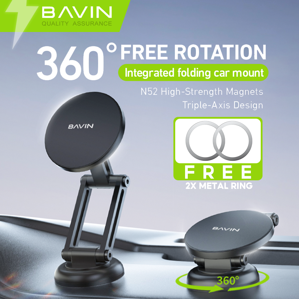 BAVIN D-S-PS77 Metal Folding Magnetic Car Phone Holder 360° Rotation