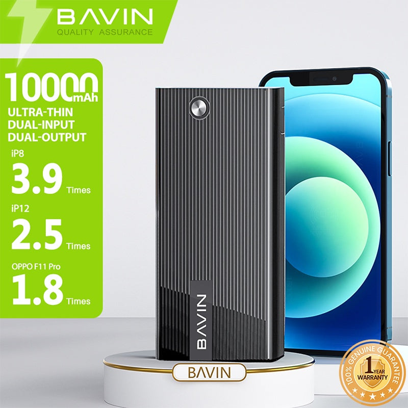 BAVIN Y-PC050 10000mAh Slim Powerbank w/ 2 USB Ports & Stand