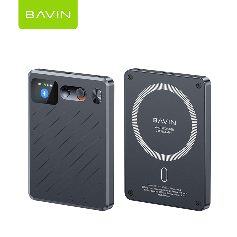 BAVIN MP107 BAVIN AI Smart Recorder w/ Real-Time Translation, Call Rec