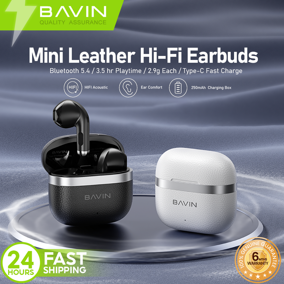 BAVIN BA107 Mini Hi-Fi In-Ear Wear Wireless Bluetooth 5.4 Earphones Le