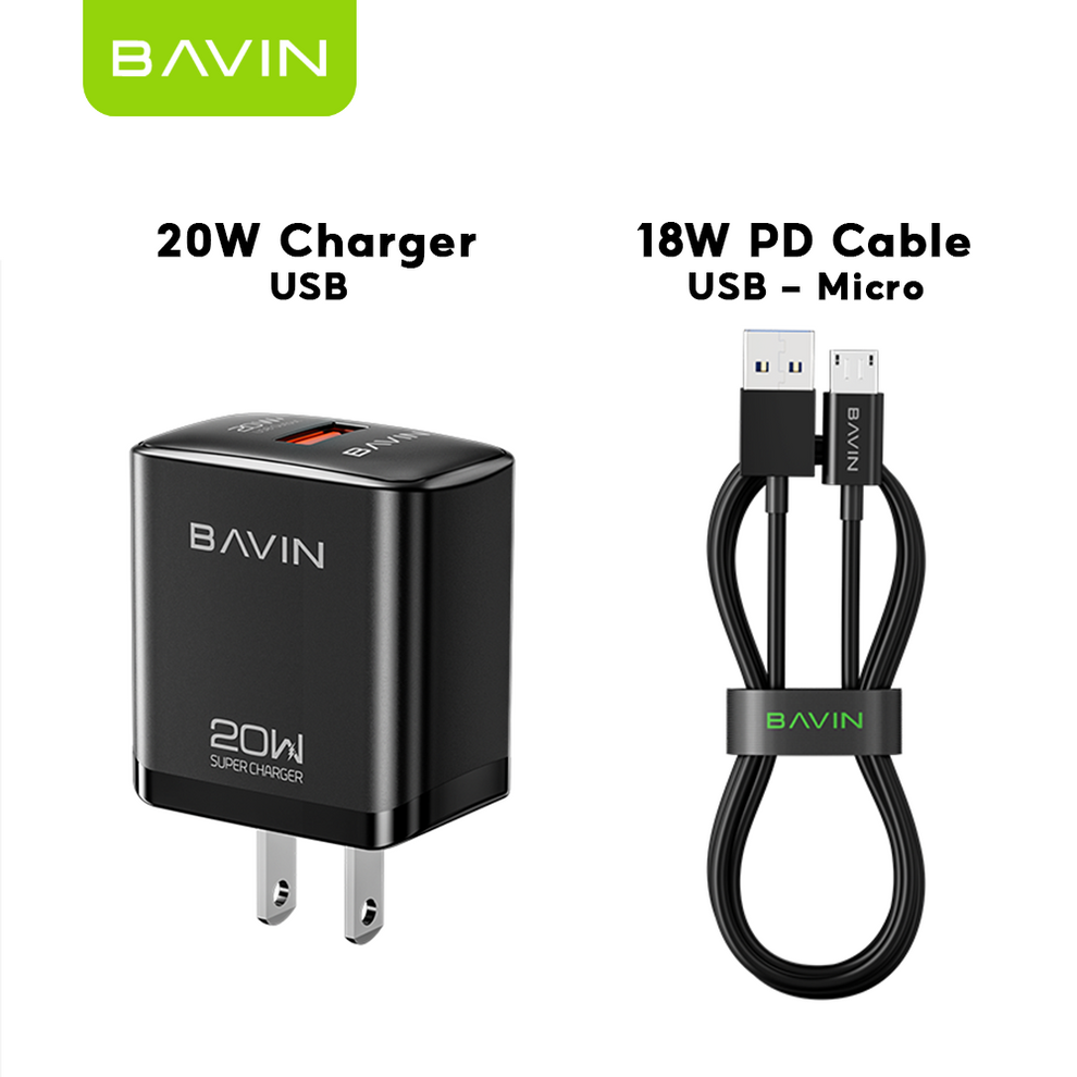 BAVIN C-PC2000-XX 20W Fast Charger w/ Quick Charge 3.0 & 2.0 Compatibl