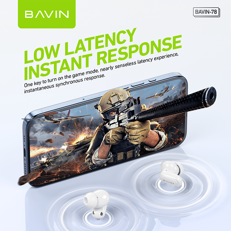 BAVIN BA78 HiFi TWS Wireless Bluetooth 5.4 Earbuds w/ ANC | Touch Cont