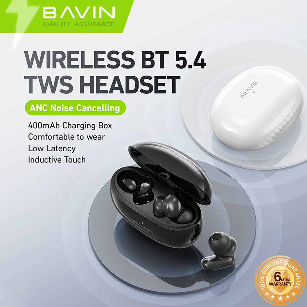 BAVIN BA78 HiFi TWS Wireless Bluetooth 5.4 Earbuds w/ ANC | Touch Cont