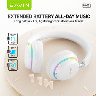 BAVIN BH53 Wireless Hi-Fi Comfort Headphones Sounds BT & Strong Bass w