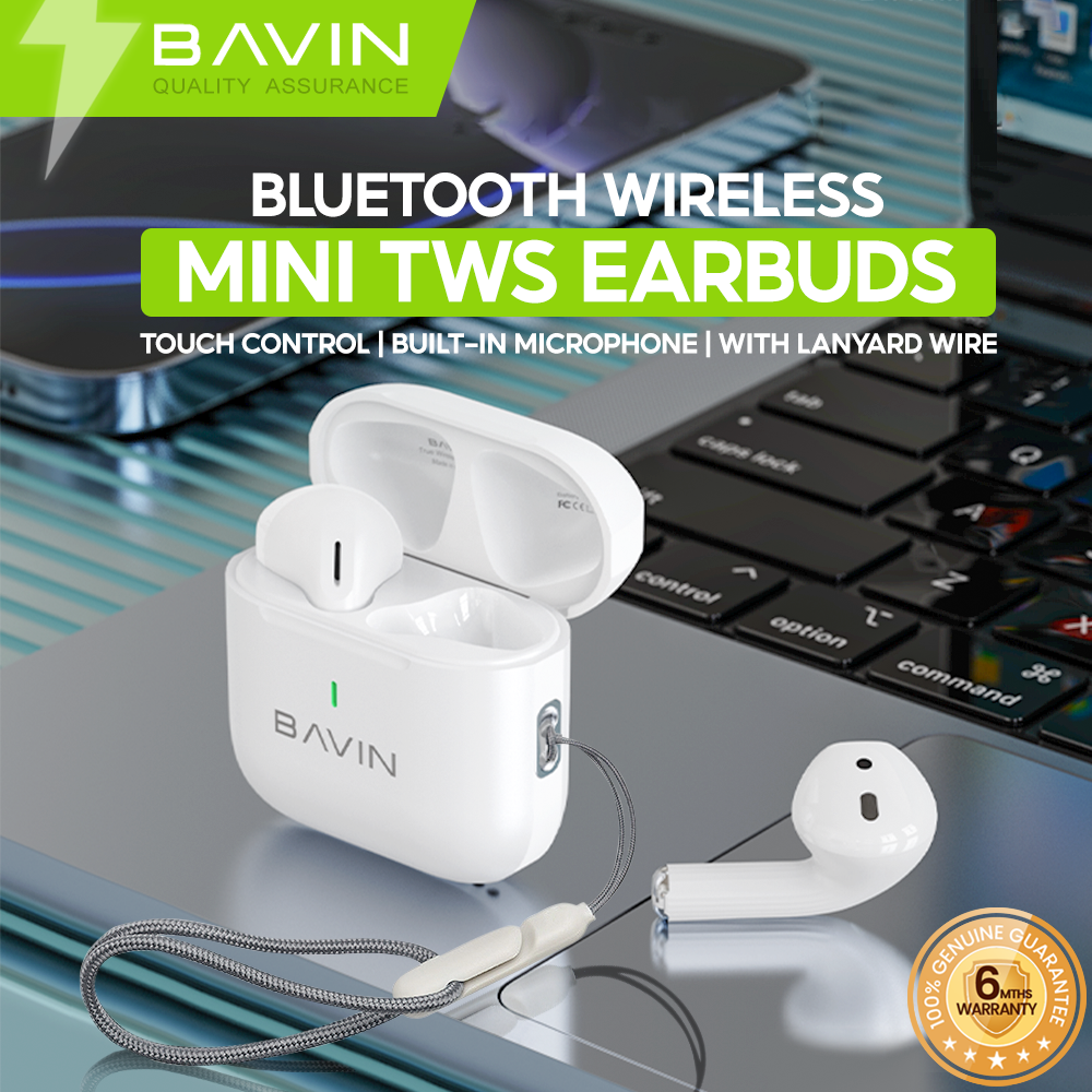 BAVIN HB-BA-86 TWS Wireless Earbuds w/Hi-Fi Sound, Smart Touch Control