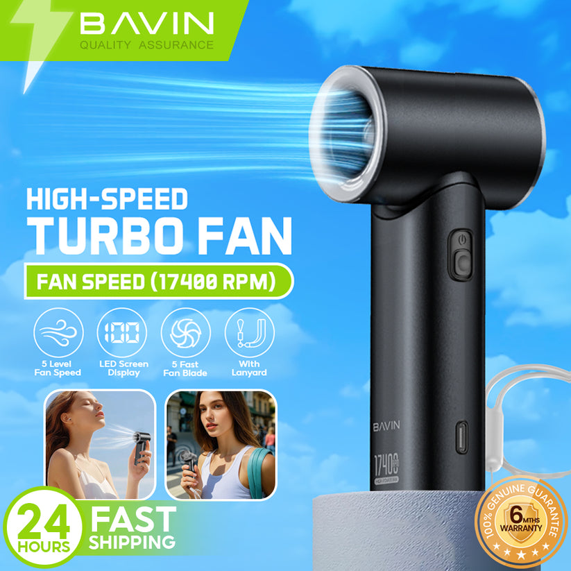 BAVIN BF001 Portable Mini Turbo Jet Fan w/ Up to 5 Gears Strong Wind S