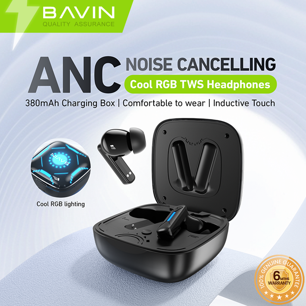BAVIN BA96 TWS Wireless RGB Bluetooth Earbuds w/ Noise Cancellation