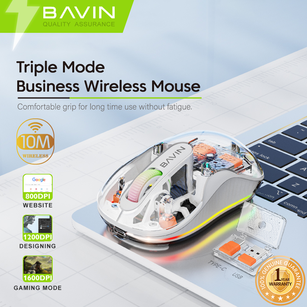 BAVIN G-K-992 RGB Wireless Gaming Mouse w/ Transparent Magnetic Top Co