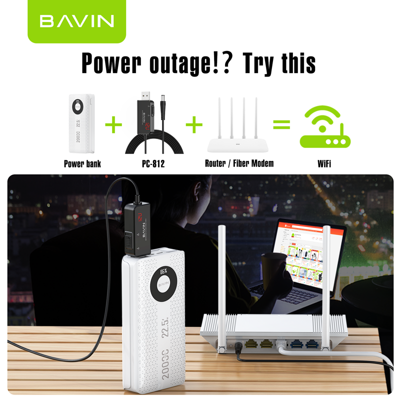 BAVIN Z-PC812 Power Bank to WiFi Router (9V-12V)