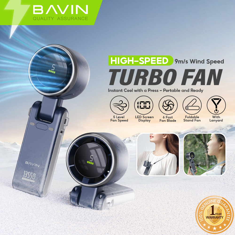 BAVIN BF-002 Foldable Handheld Mini Fan Portable 5 Speeds Level Rechar