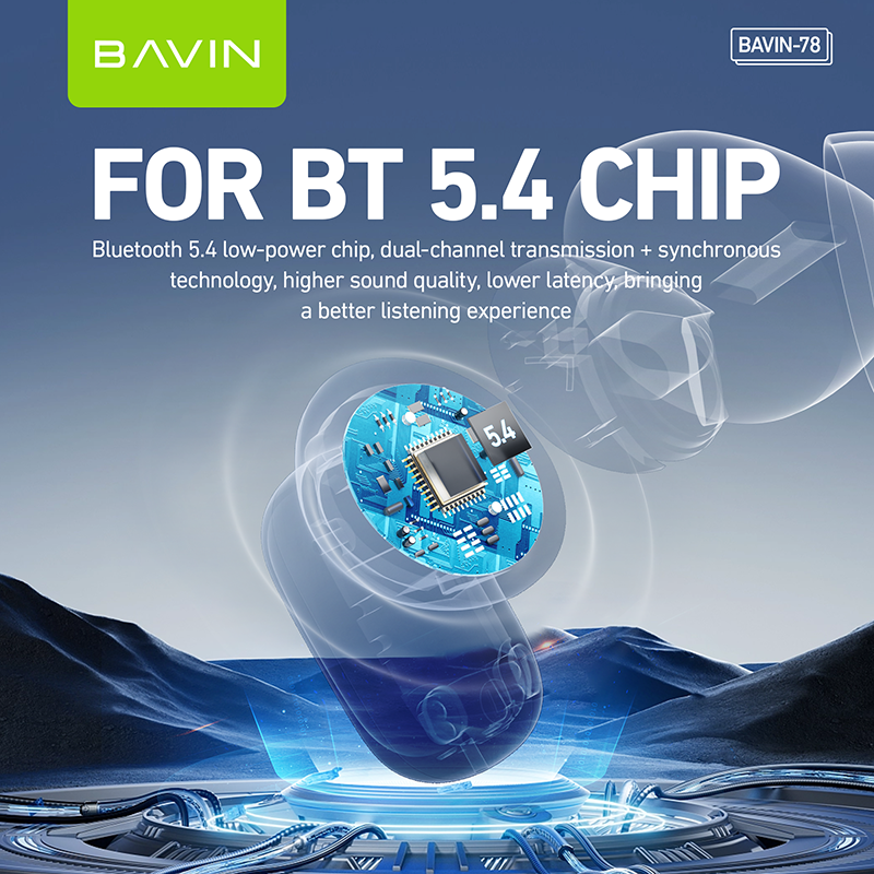 BAVIN BA78 HiFi TWS Wireless Bluetooth 5.4 Earbuds w/ ANC | Touch Cont