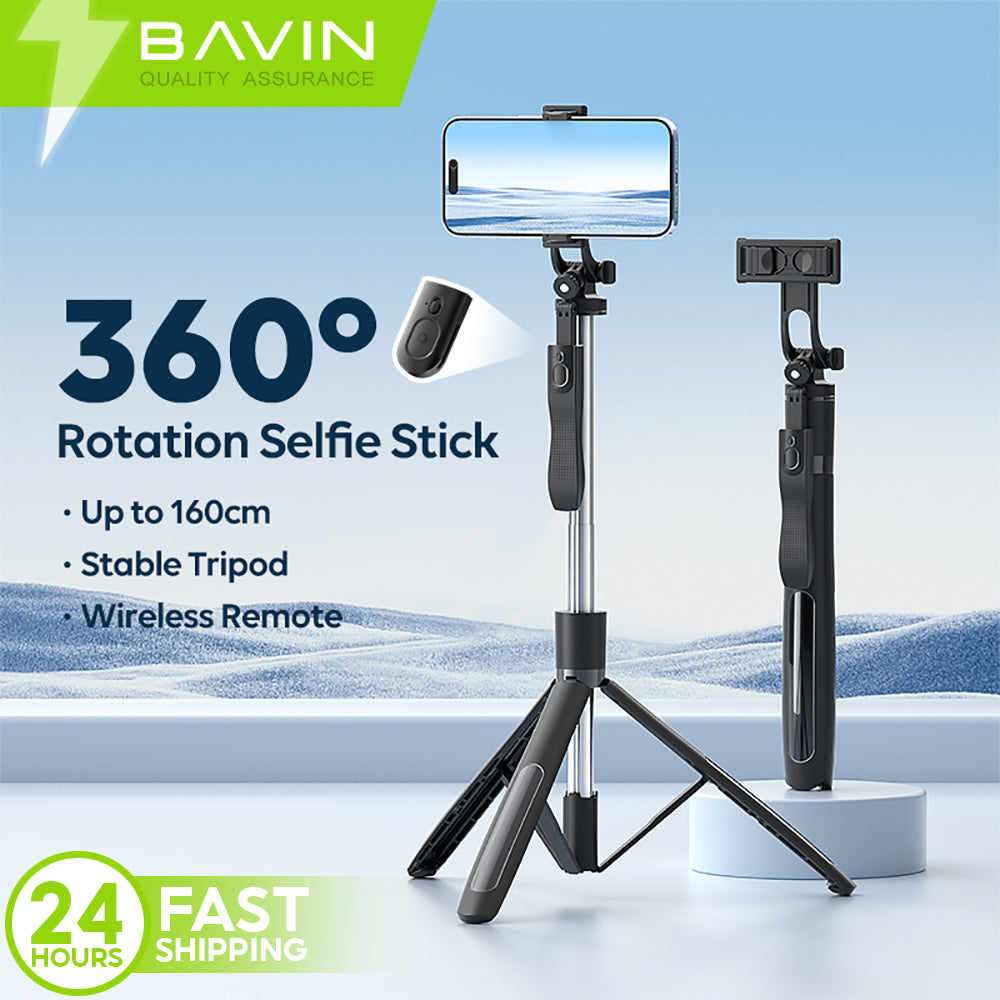 BAVIN P15 Multifunction Selfie Stick Stable Tripod Stand 360° Rotation