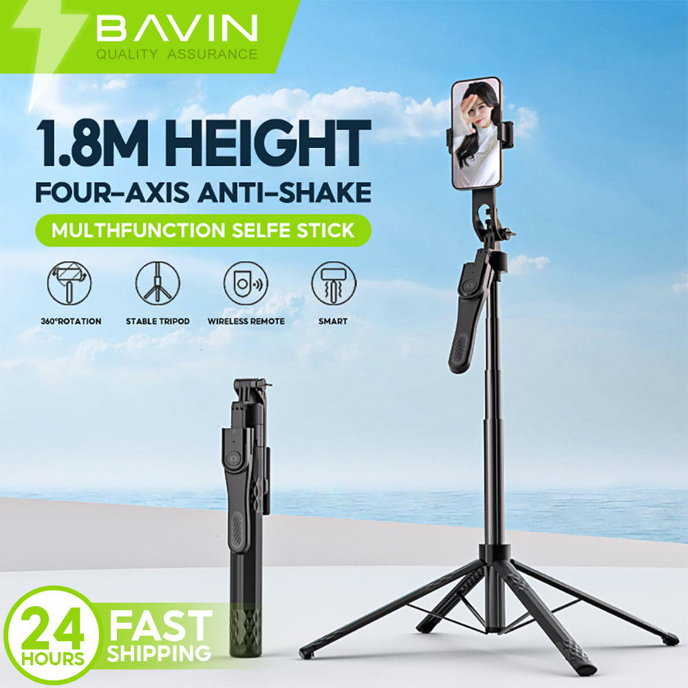 BAVIN P16 Portable Multi-Functional Selfie Stick Tripod Stand 360° Rot