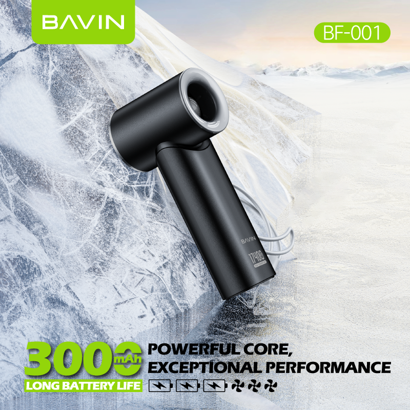 BAVIN BF-001 Portable Mini Turbo Jet Fan Rechargeable w/ Up to 5 Gears