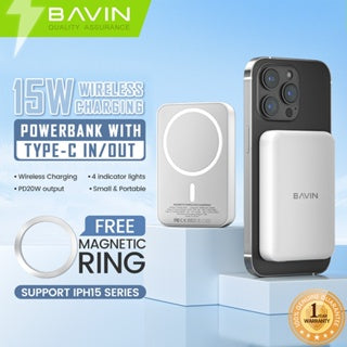 BAVIN Y-PC029P 5000mAh Wireless Fast Charging Powerbank w/ USB-C Input