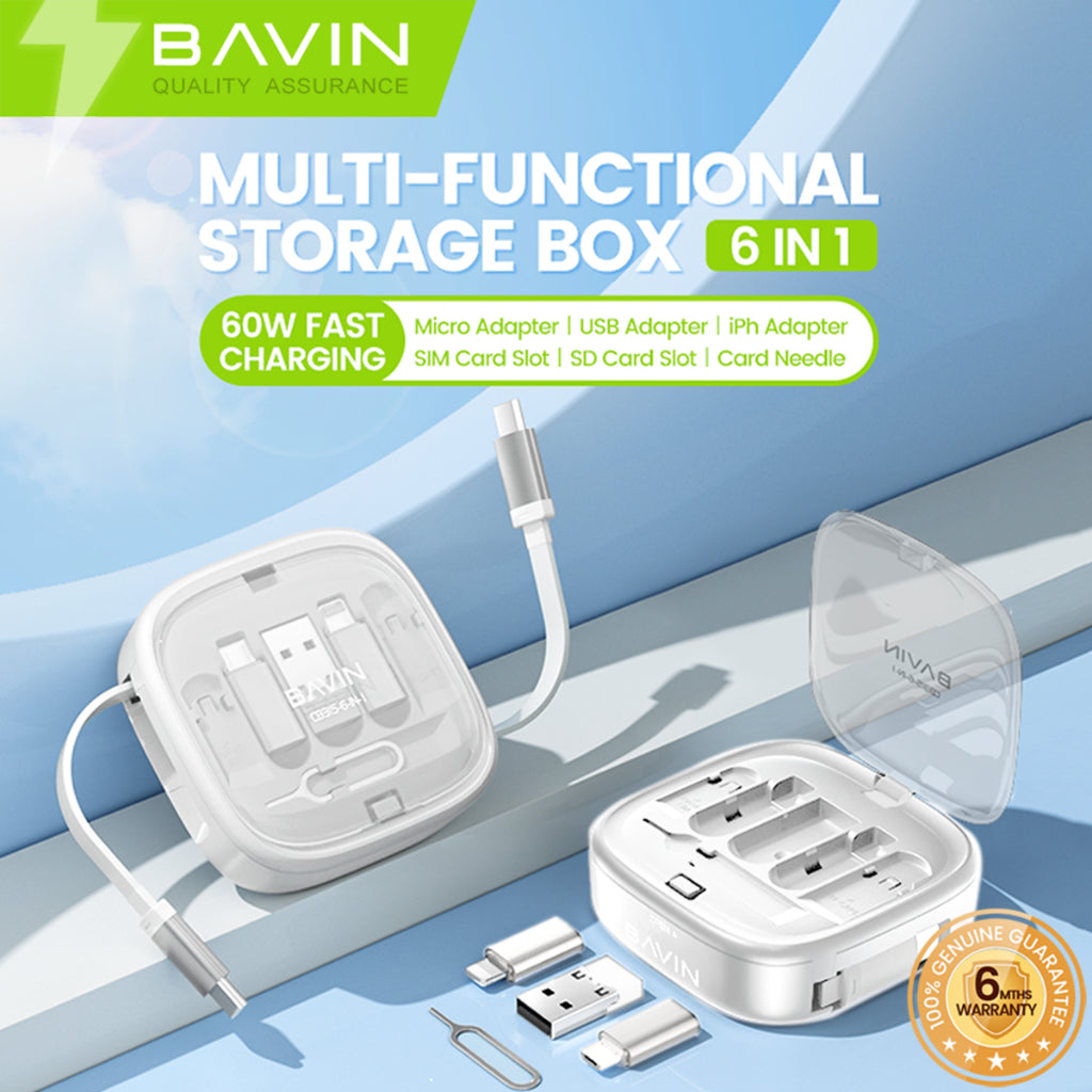 BAVIN U-CB315 6in1 60W PD Fast Charging Multi-Functional Cable Convert