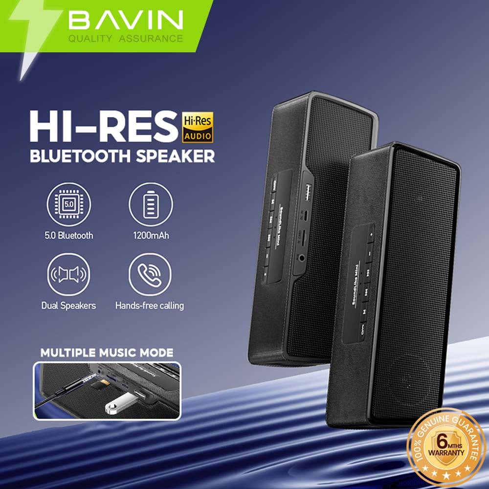 BAVIN DV-S2025 Compact Bluetooth Speaker with USB, TF Card & AUX Suppo
