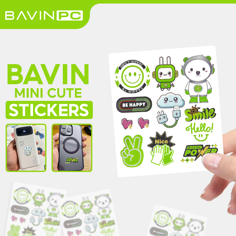 BAVIN Cute Cartoon Character Stickers Transparent DIY Decorative Stick